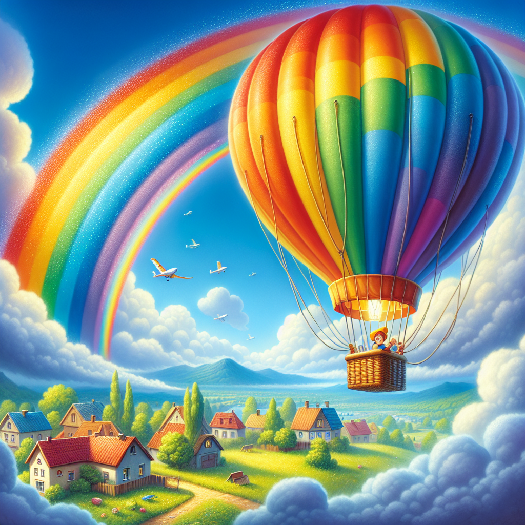 Tęczowa podróż w balonie